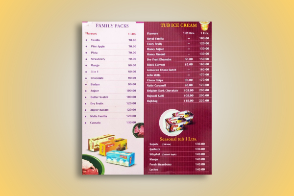 Ice Cream Menu - 6+ Examples, Format, Pdf | Examples