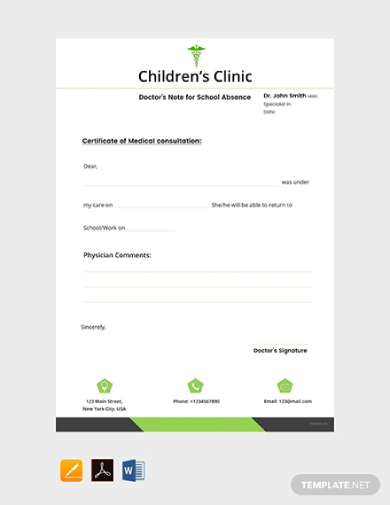 Doctor's Note for School - 10+ Examples, Format, Pdf | Examples