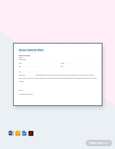 Return to Work Doctor s Note 5 Examples Format Pdf Examples
