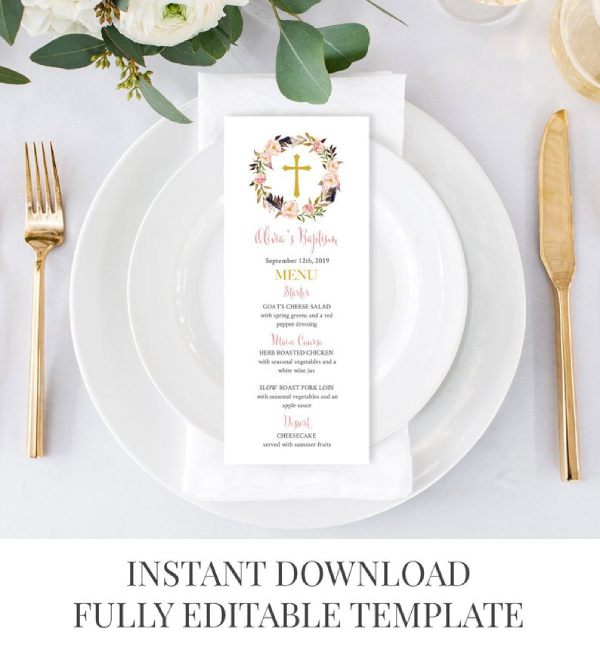 Baptism Menu - 22+ Examples, Format, Pdf | Examples
