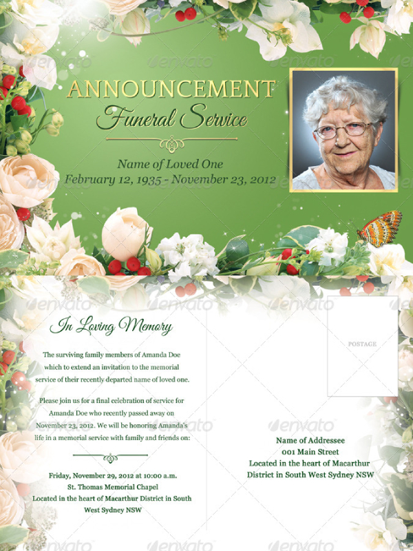 Funeral Postcard - 10+ Examples, Format, Pdf | Examples