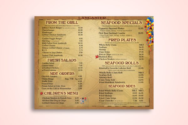 Seafood Menu - 15+ Examples, Format, Pdf | Examples