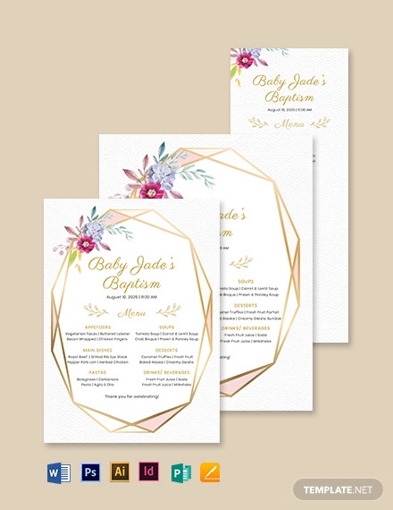 Baptism Menu - 22+ Examples, Format, Pdf | Examples