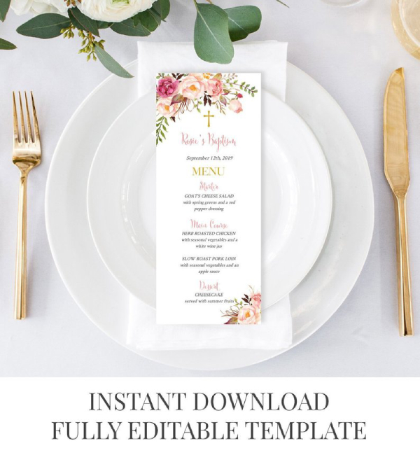 Baptism Menu - 22+ Examples, Format, Pdf | Examples