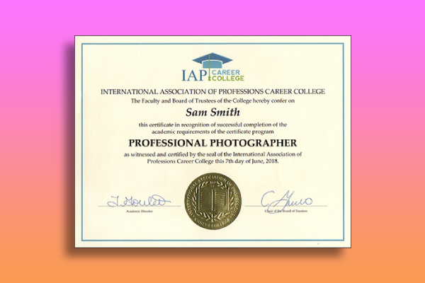 Photography Certificate - 12+ Examples, Format, Pdf | Examples