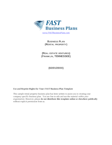 Rental Business Plan - 11+ Examples, Format, Pdf | Examples