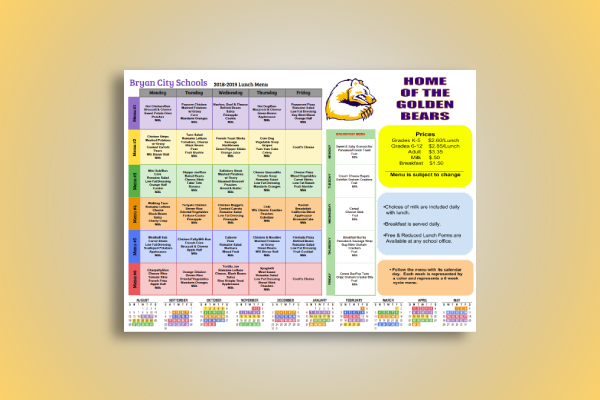 School Menu - 21+ Examples, Format, Pdf | Examples