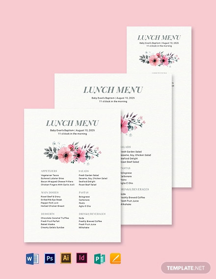 Baptism Menu - 22+ Examples, Format, Pdf | Examples