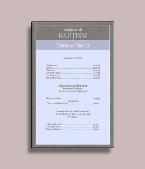 Baptism Program - 10+ Examples, Format, Pdf | Examples
