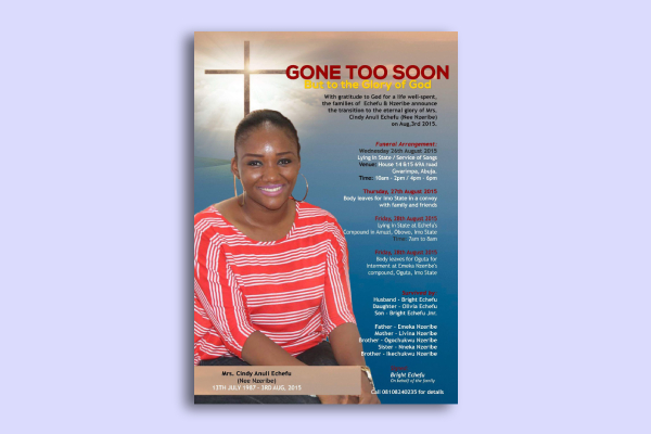 Funeral Poster - 10+ Examples, Format, Pdf | Examples