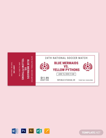 Soccer Ticket - 22+ Examples, Format, Sample | Examples