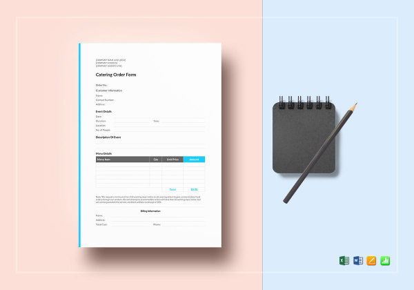 Catering Order Forms - 10+ Examples, Format, Pdf | Examples