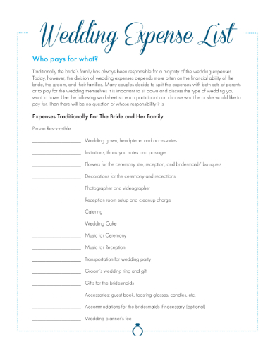Wedding List - 5+ Examples, Format, Pdf | Examples