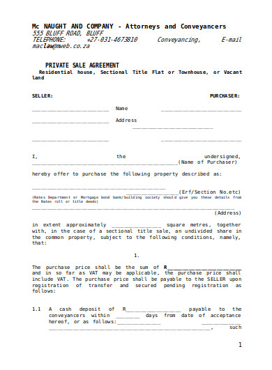 Property Sale Agreement - 13+ Examples, Format, Pdf | Examples
