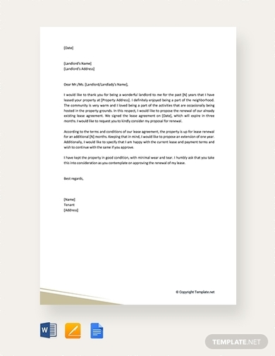 Lease Renewal Letter to Tenant - 6+ Examples, Format, Sample