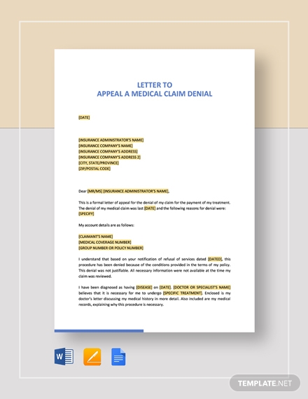 Medical Appeal Letter - 10+ Examples, Format, Sample | Examples