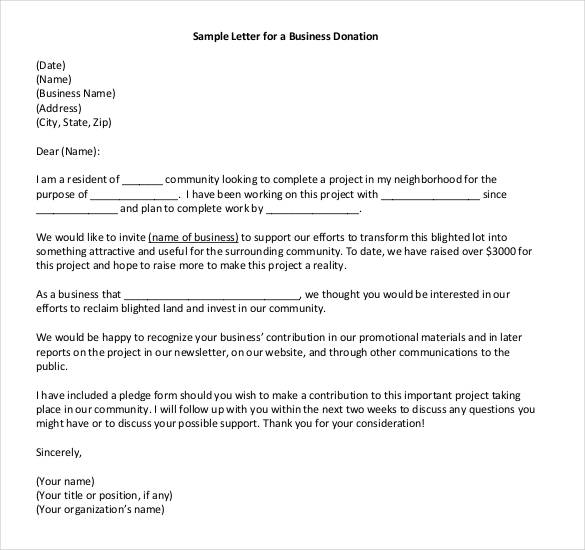 Nonprofit Donation Letter 5 Examples Format Sample Examples