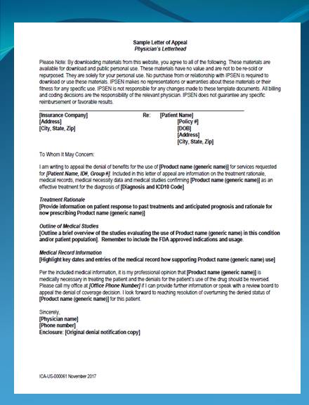 Medical Appeal Letter - 10+ Examples, Format, Sample | Examples