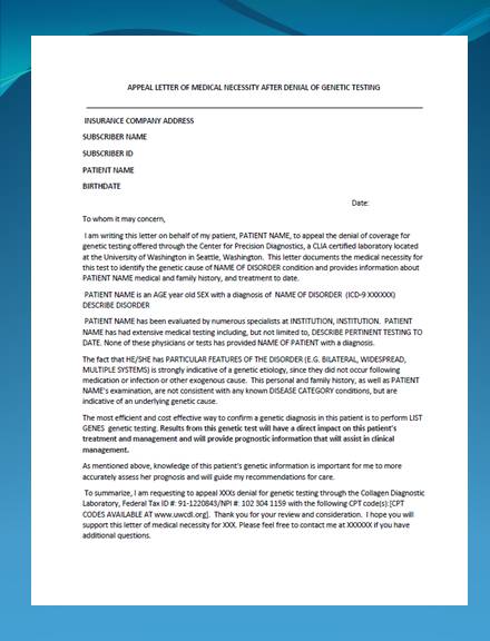 Medical Appeal Letter - 10+ Examples, Format, Sample | Examples
