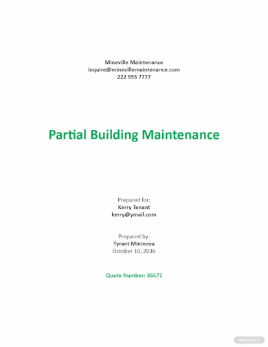 Maintenance Quotation - 15+ Examples, Format, Pdf | Examples