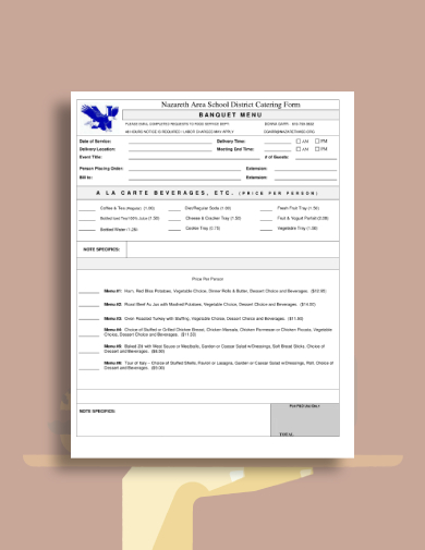 Catering Request Form - 10+ Examples, Format, Pdf | Examples