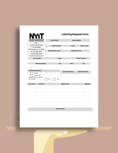 Catering Request Form - 10+ Examples, Format, Pdf | Examples