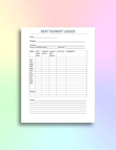 Rent Ledger Template Free Printable Templates