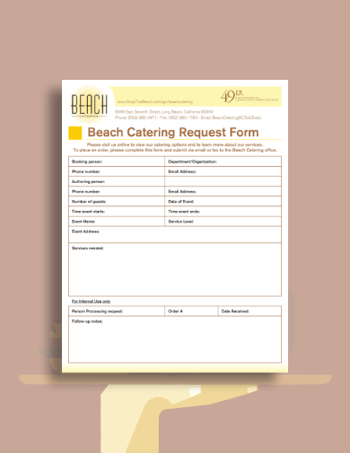Catering Request Form - 10+ Examples, Format, Pdf | Examples