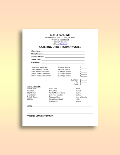 Catering Invoice - 17+ Examples, Format, Pdf | Examples