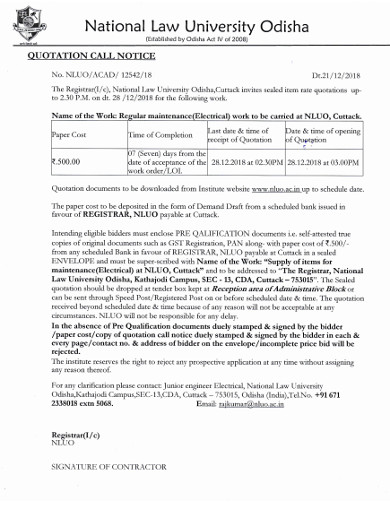 Maintenance Quotation - 15+ Examples, Format, Pdf | Examples