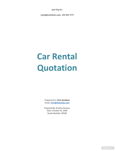 Rental Quotation - 15+ Examples, Format, Pdf | Examples