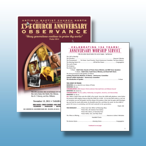 Sample Church Anniversary Program Outline Classles Democracy