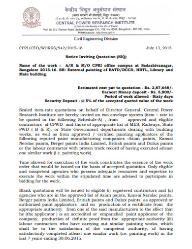 Engineering Quotation - 9+ Examples, Format, Pdf | Examples