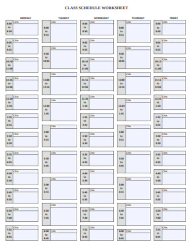 Class Schedule - 15+ Examples, Format, Pdf | Examples