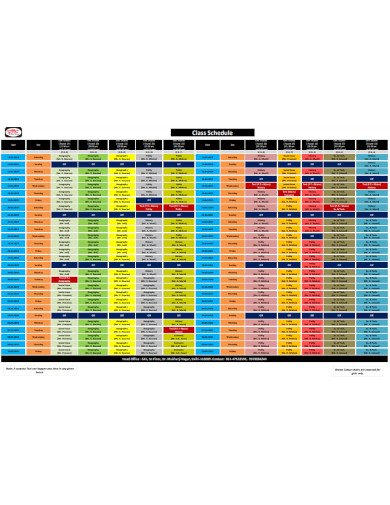 Class Schedule - 15+ Examples, Format, Pdf | Examples