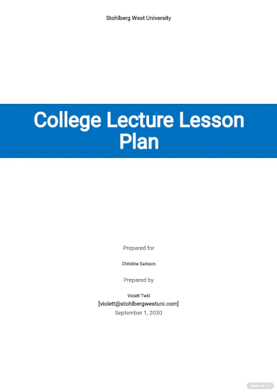 College Lesson Plan - 21+ Examples, Format, Pdf | Examples