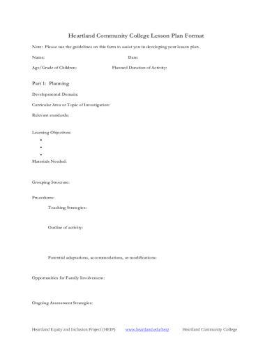 College Lesson Plan - 21+ Examples, Format, Pdf | Examples