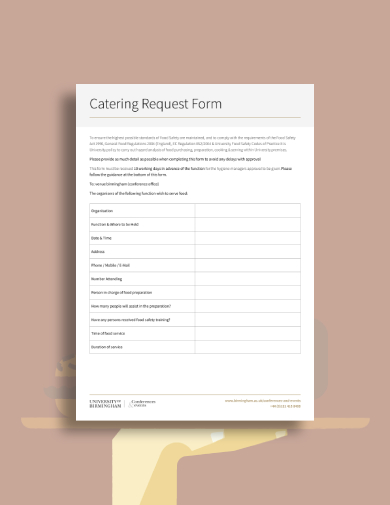 Catering Request Form - 10+ Examples, Format, Pdf | Examples