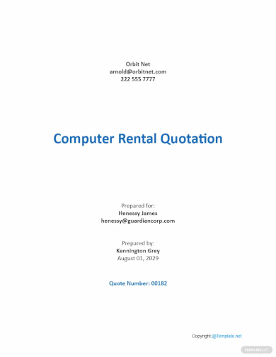 Rental Quotation - 15+ Examples, Format, Pdf | Examples