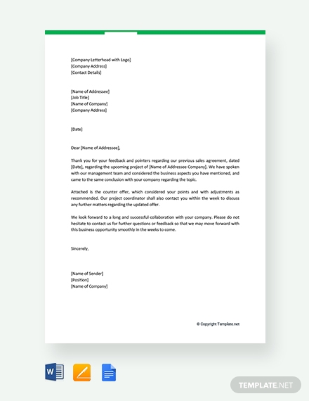 How To Write A Real Estate Counter Offer Letter Examples 