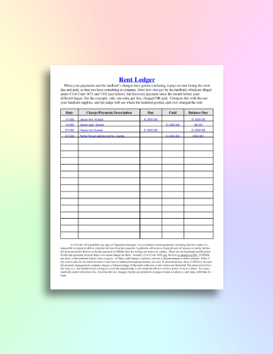 Rental Ledger - 5+ Examples, Format, Pdf | Examples