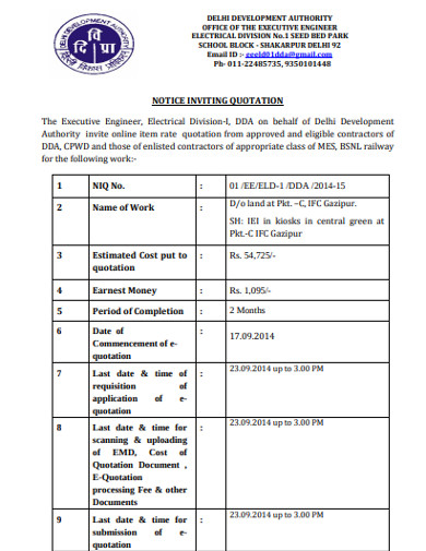 Engineering Quotation - 9+ Examples, Format, Pdf | Examples