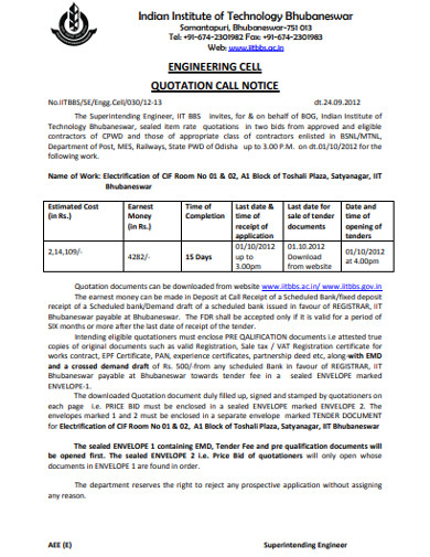 Engineering Quotation - 9+ Examples, Format, Pdf | Examples