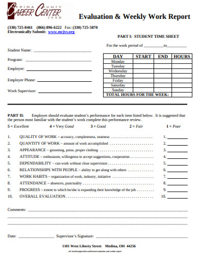 Work Report - 29+ Examples, Format, Pdf | Examples