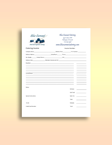 Catering Invoice - 17+ Examples, Format, Pdf | Examples