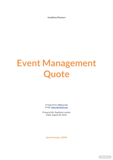 Event Quotation - 18+ Examples, Format, Pdf | Examples