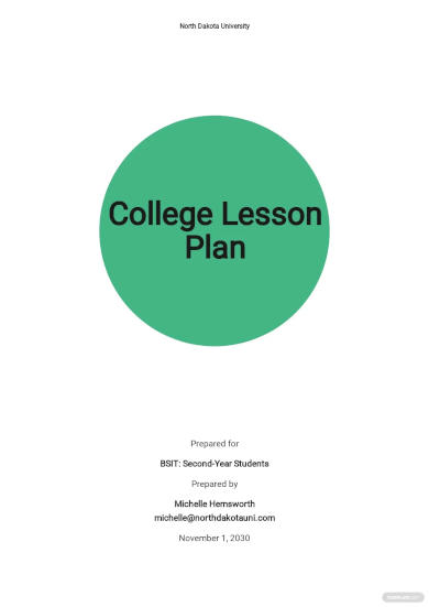 College Lesson Plan - 21+ Examples, Format, Pdf | Examples