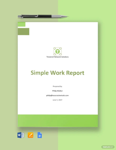 Work Report - 29+ Examples, Format, Pdf | Examples