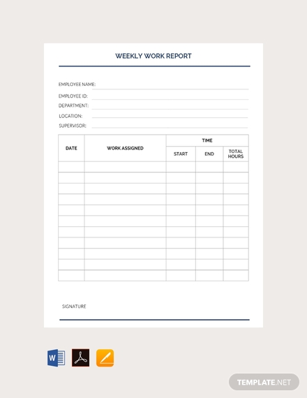 Work Report - 29+ Examples, Format, Pdf | Examples