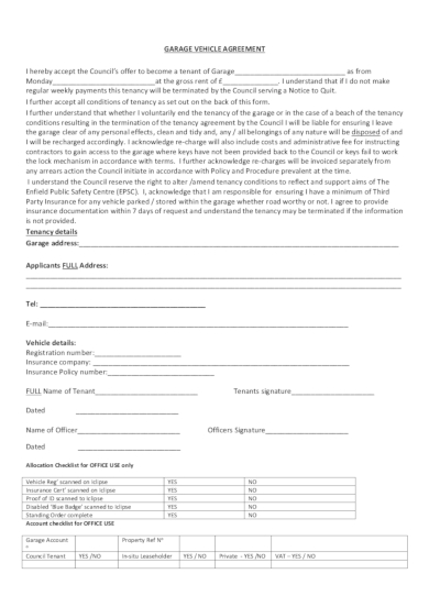 Garage Rental Agreement - 5+ Examples, Format, Pdf | Examples